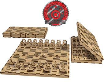Laser Engraved Chess Board DXF Download - Etsy