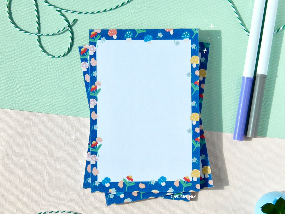Cute Spring Mushroom Note Pad Cottagecore Note Pad 4x6 50 - Etsy