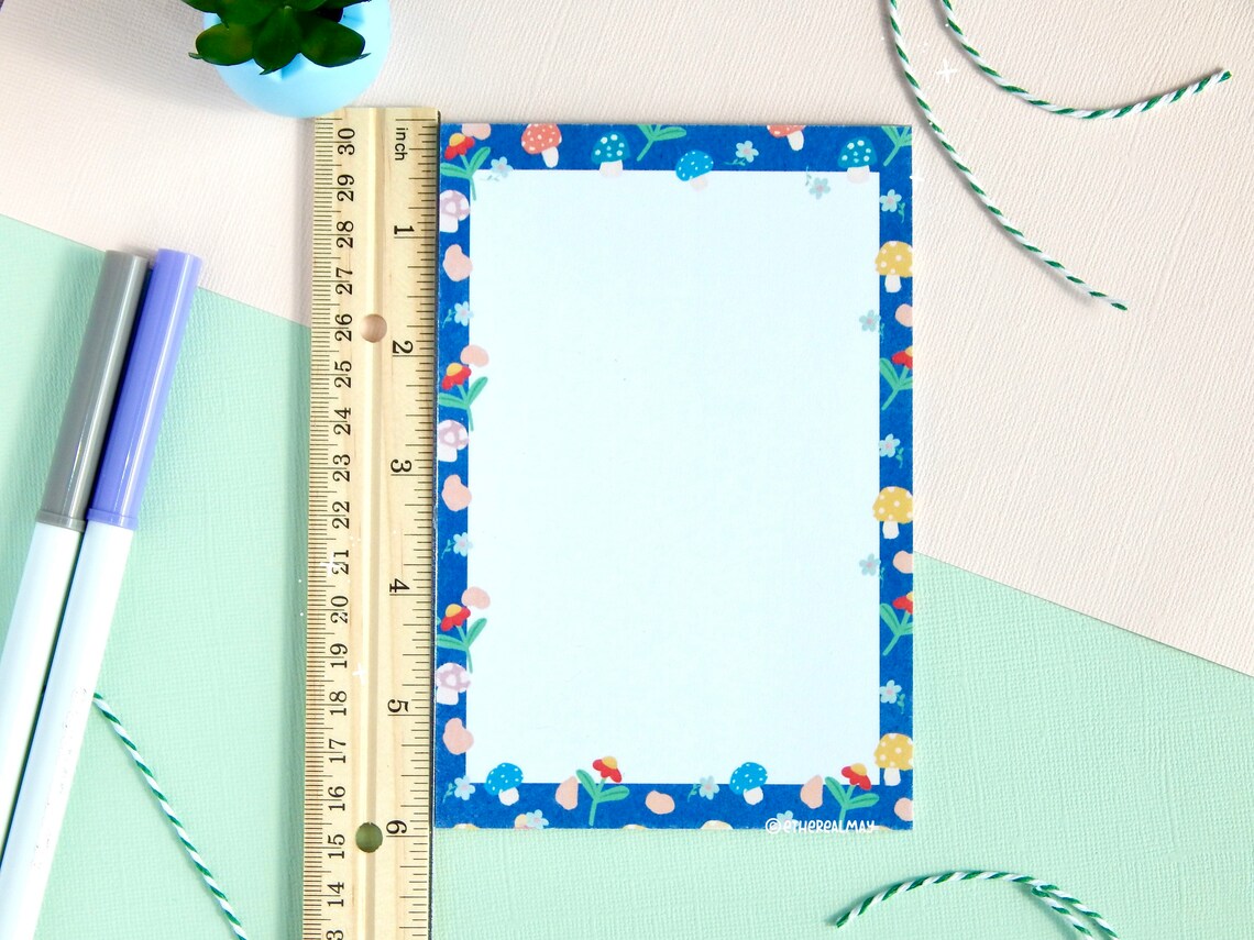 Cute Spring Mushroom Note Pad Cottagecore Note Pad 4x6 50 | Etsy