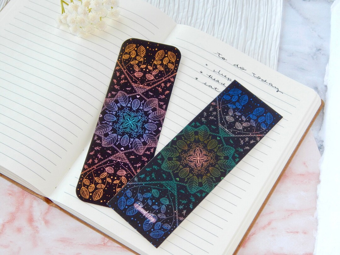Mandala Style Bookmark Double Sided Design Geometric - Etsy