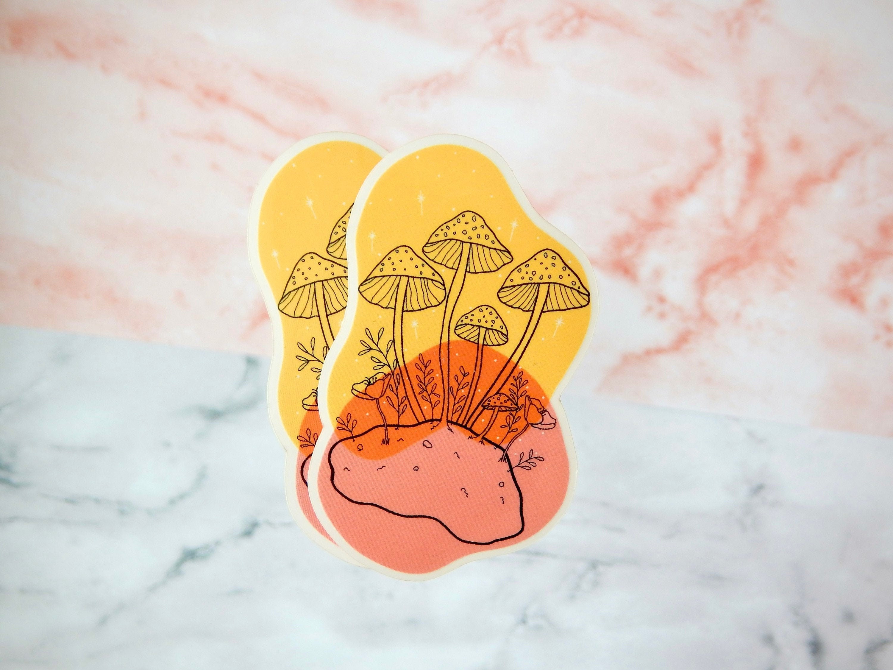 Mushrooms and Flowers Clear Sticker CottageCore Sticker | Etsy