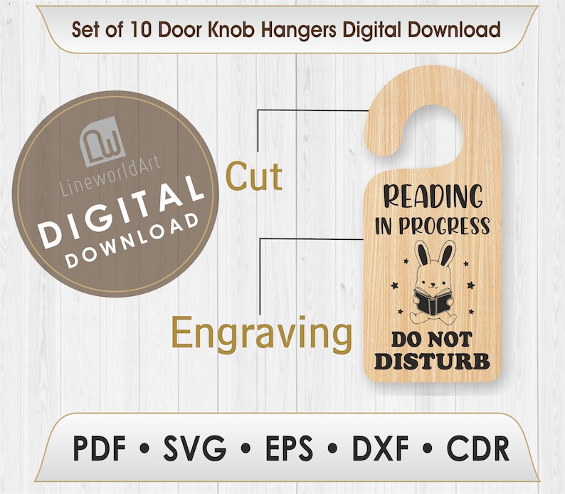 Do Not Disturb Door Hanger Svg, Laser Cut Files, Do Not Disturb Sign ...