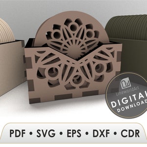 Coaster Box Svg, Coaster Holder Stand Laser Cut Svg File, Cutting ...