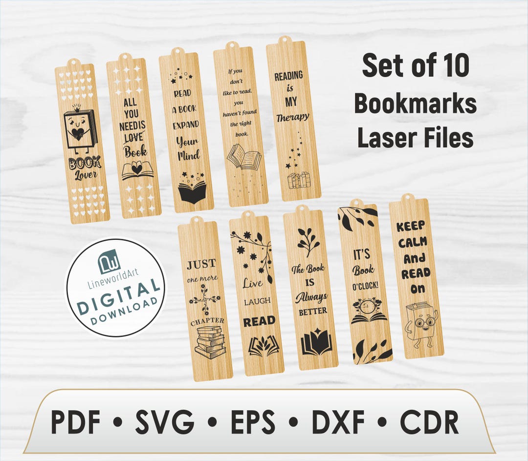 Librarian Bookmark SVG Bundle, Funny Book Quotes, Reading Laser Cut ...