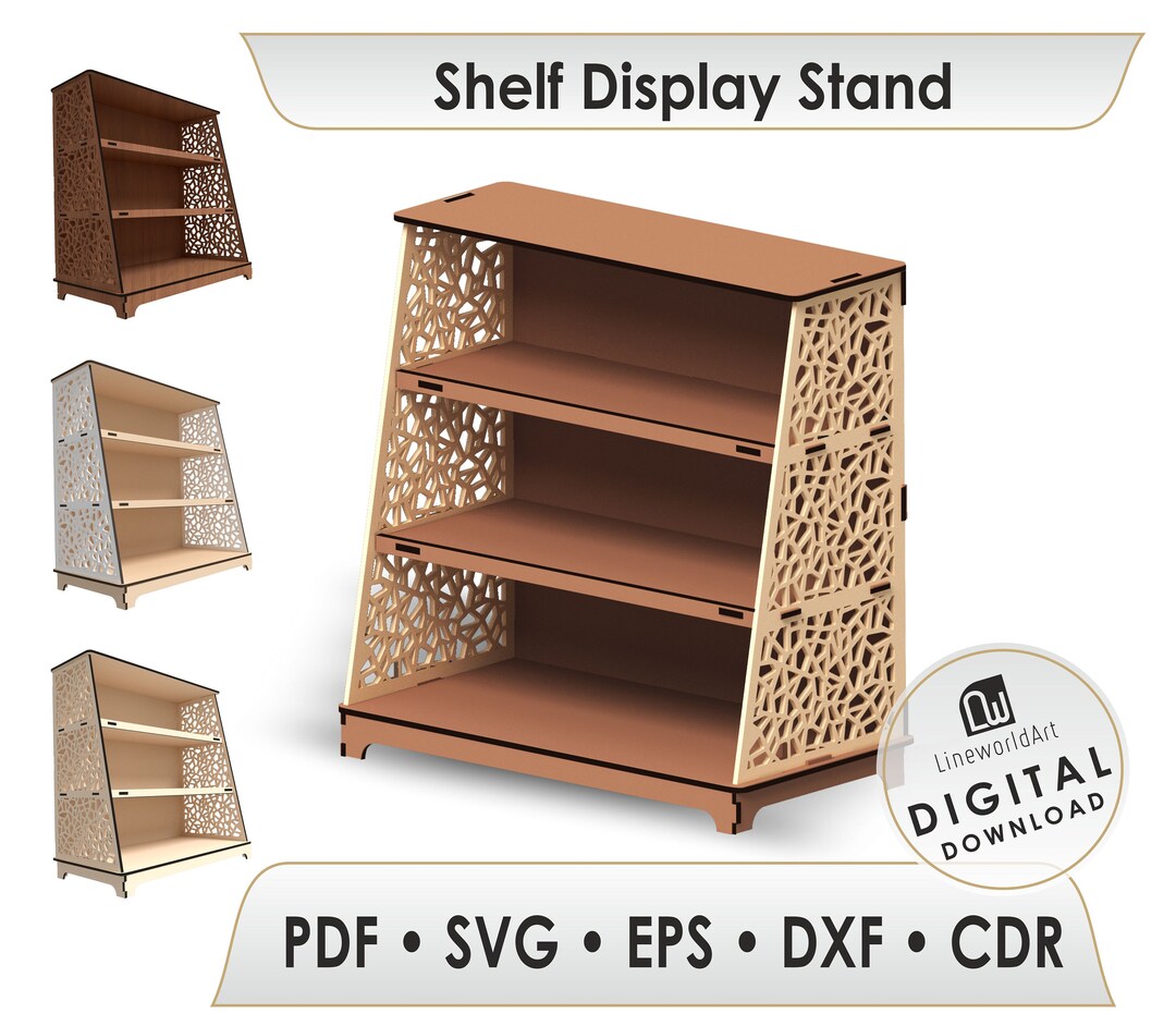 3 Tier Display Stand SVG | Laser Cut Shelf Organizer File - Etsy UK