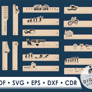 Rulers Laser Cut Svg Bundle, Ruler Svg, Vector Files for Wood Laser ...