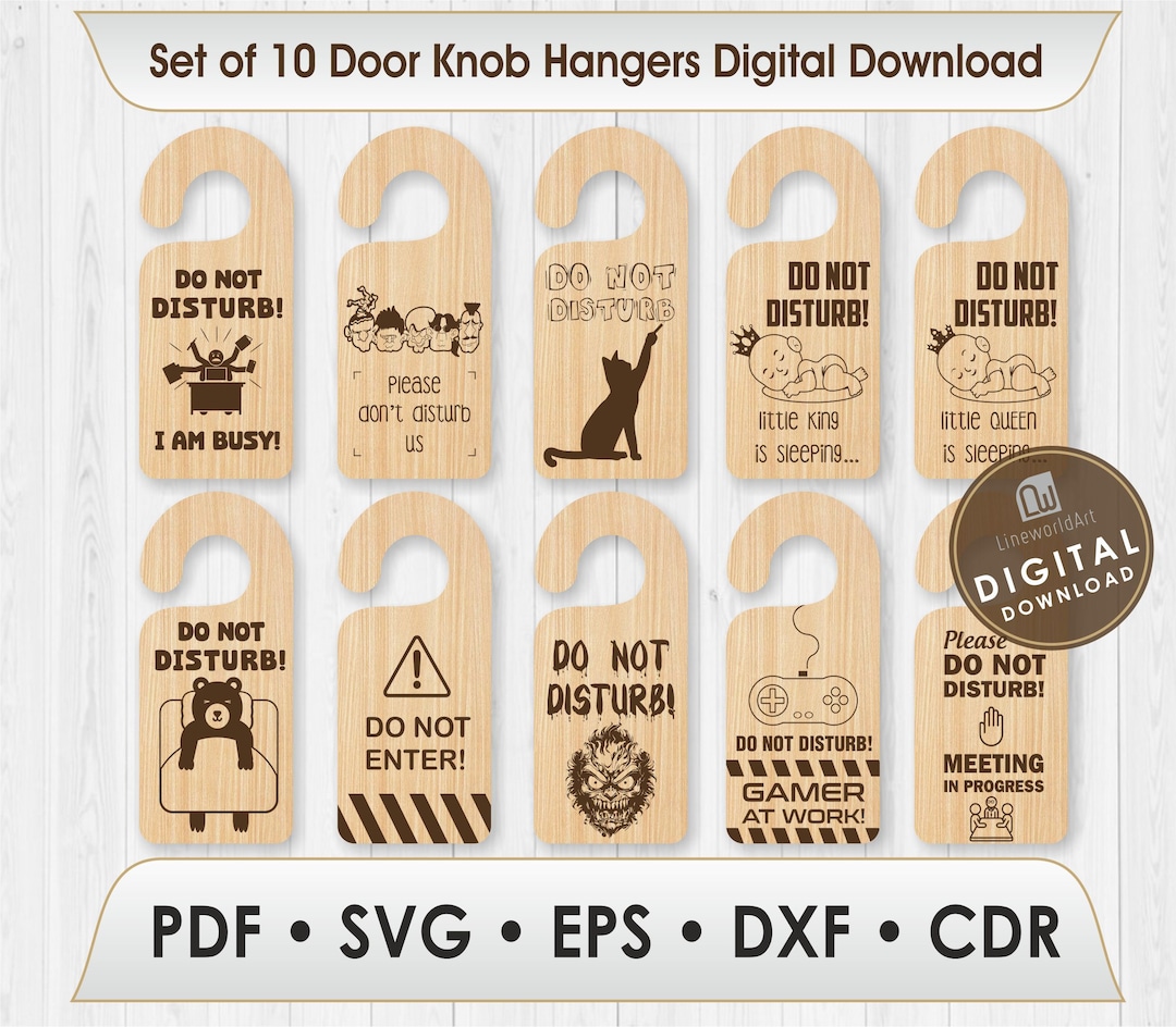 Door Knob Hanger Svg, Do Not Disturb Svg File, Door Knob Svg, Door ...