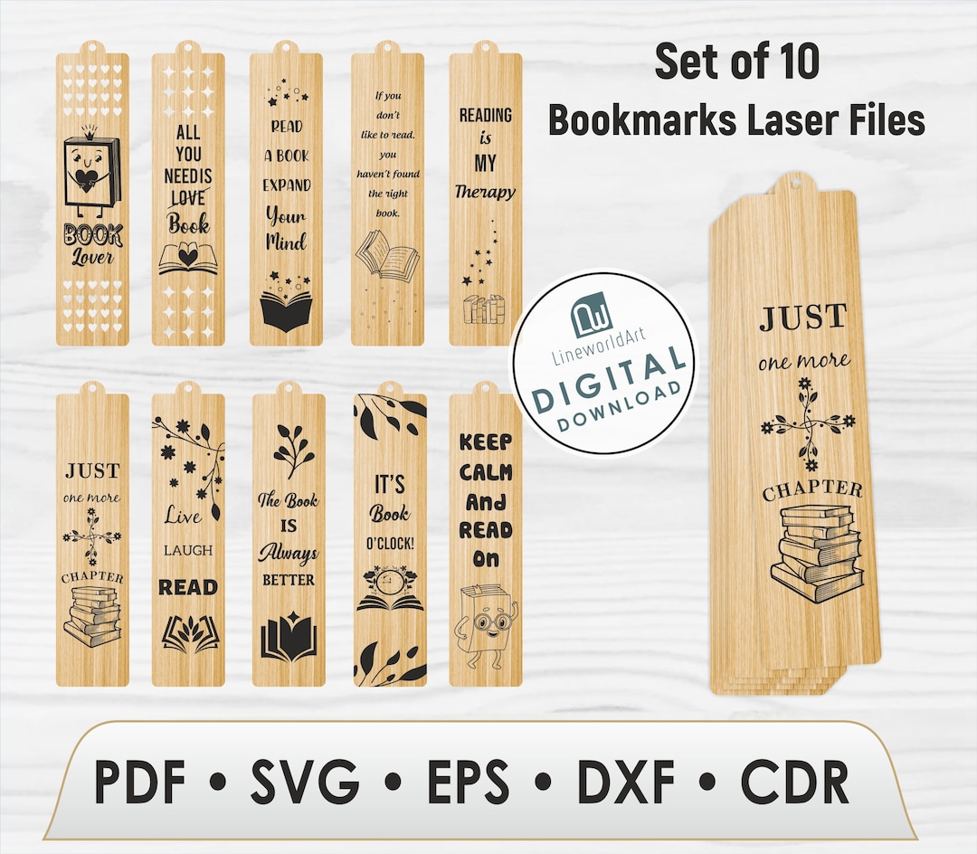 Bookmark Svg Bundle, Book Laser Cut Files, Book Lover Svg, Bookmark ...