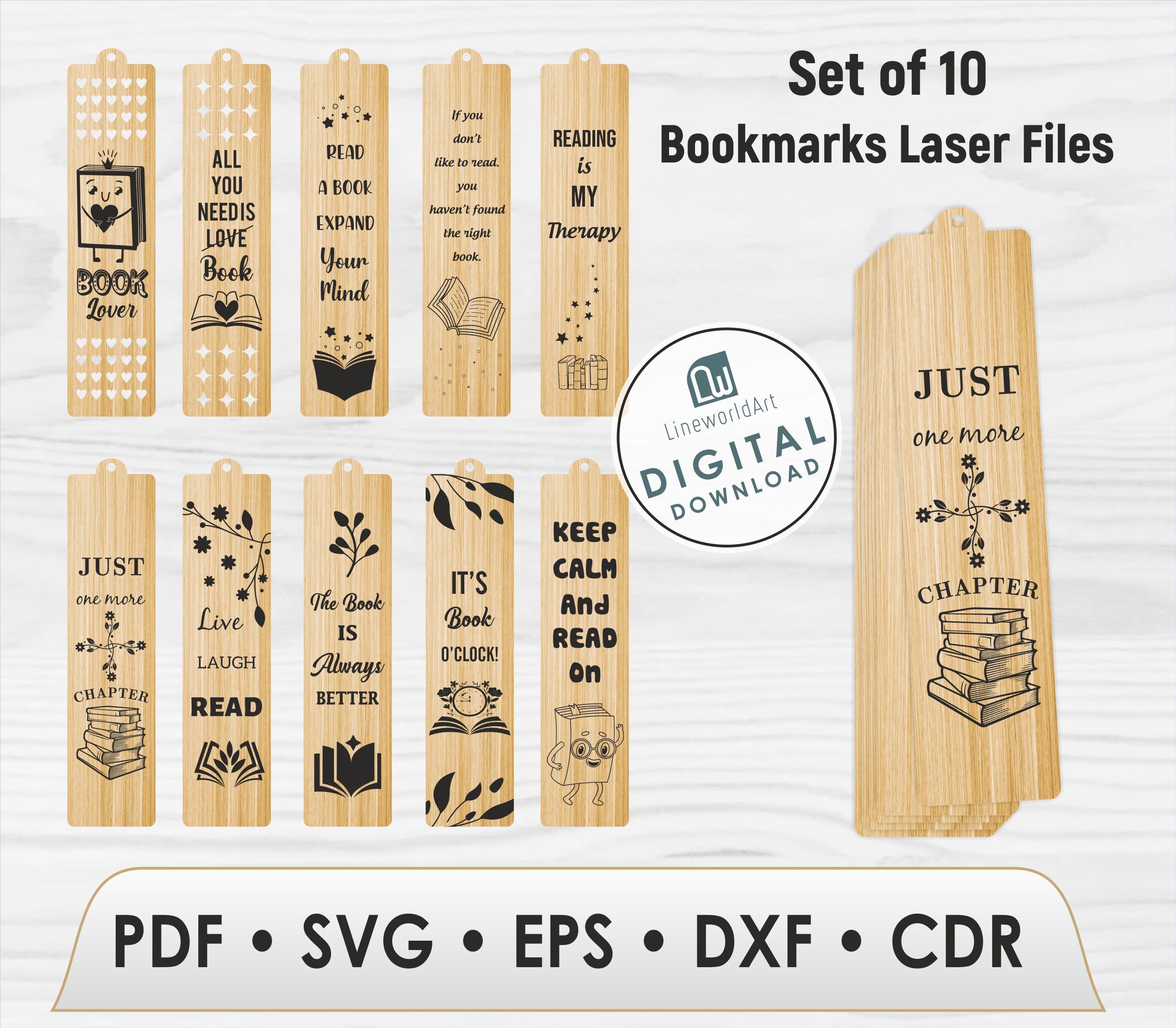 Bookmark Svg Bundle, Book Laser Cut Files, Book Lover Svg, Bookmark ...