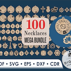 100 Necklace Svg Bundle, Svg Necklace Template, Jewelry Svg, Necklace ...