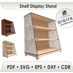 3 Shelf Storage Laser Cut Files, Display Stand Svg Files, Laser Cut ...