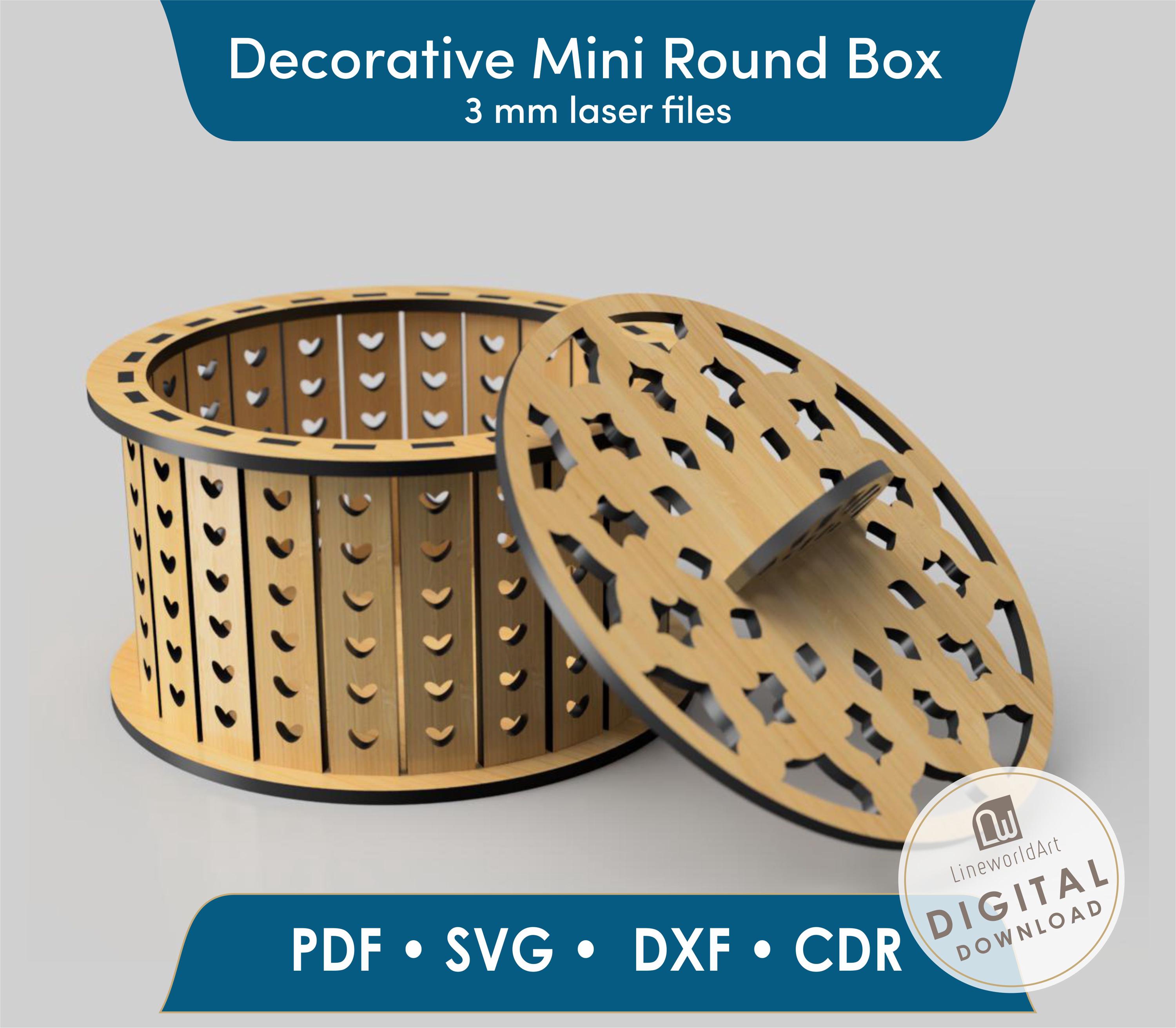 Laser Cut Round Box SVG File, Digital Download Cdr Pdf Dxf - Etsy
