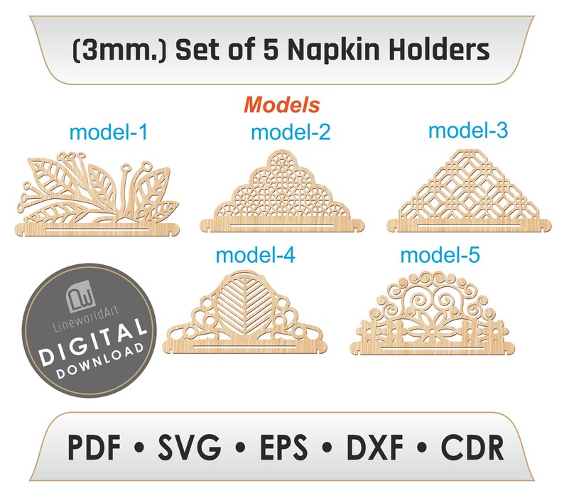 Napkin Holder SVG Bundle, Laser Cut Template, Table Decor File - Etsy