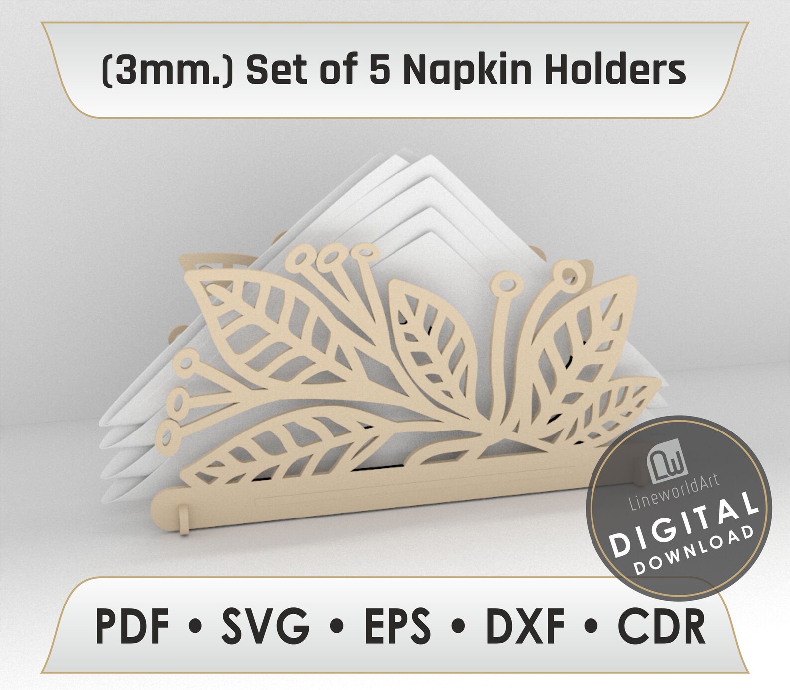 Geometric Napkin Holder Svg Bundle, Napkin Holder Svg Design, Laser Cut ...