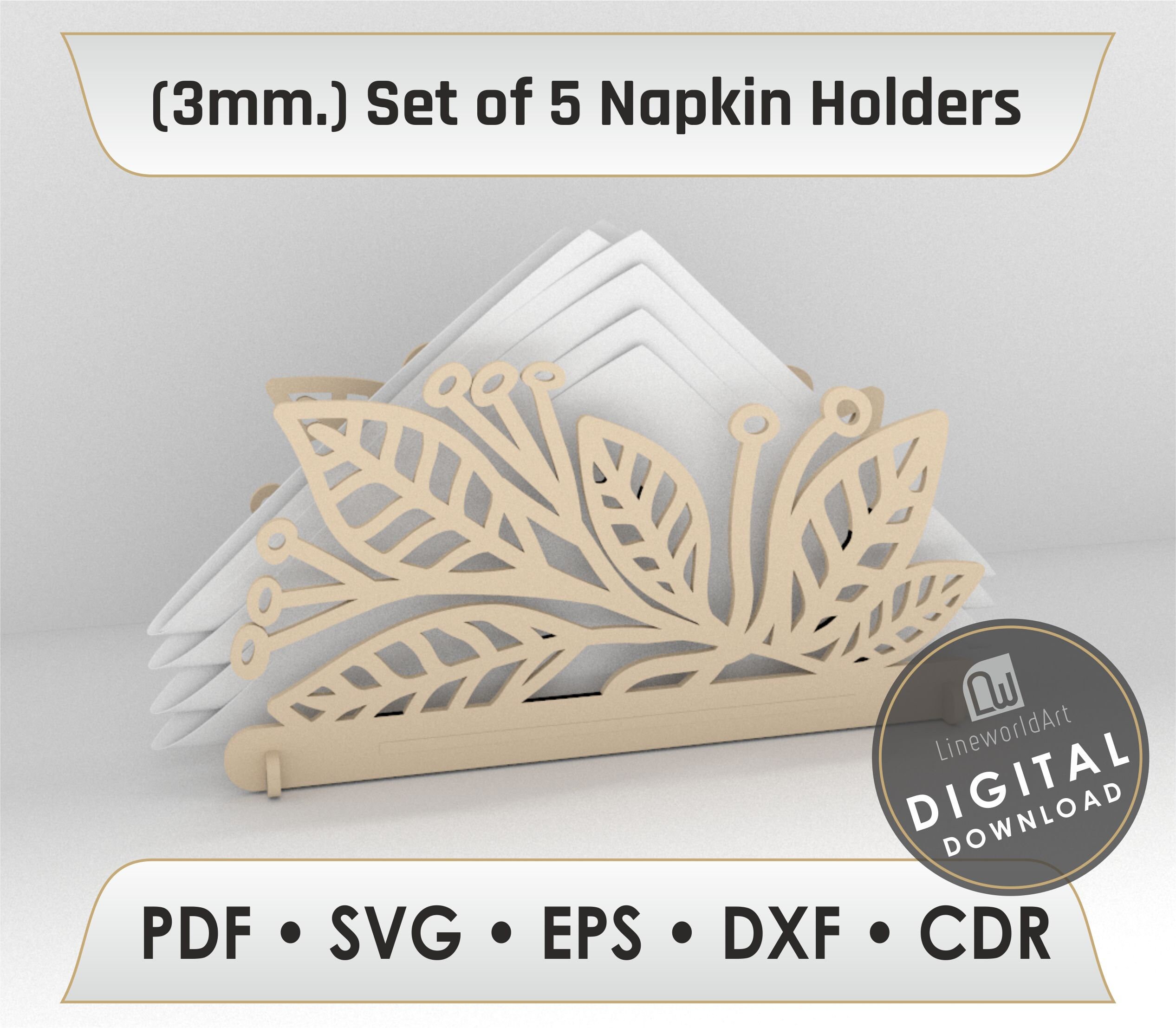 Geometric Napkin Holder Svg Bundle, Napkin Holder Svg Design, Laser Cut ...