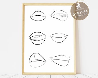 Make up Line Art - Etsy