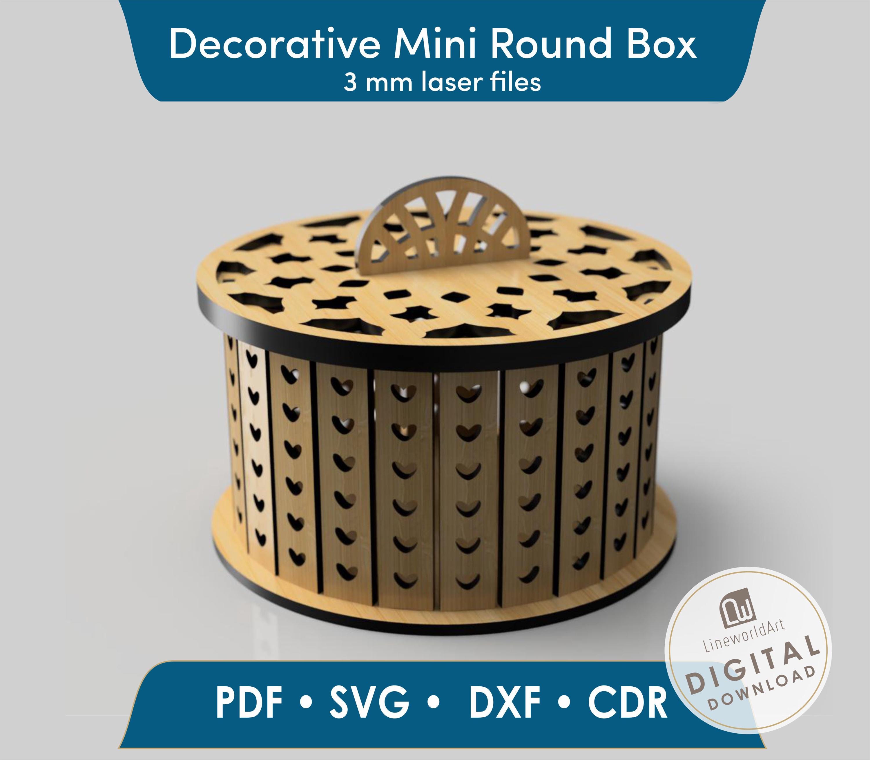 Laser Cut Round Box SVG File, Digital Download Cdr Pdf Dxf - Etsy