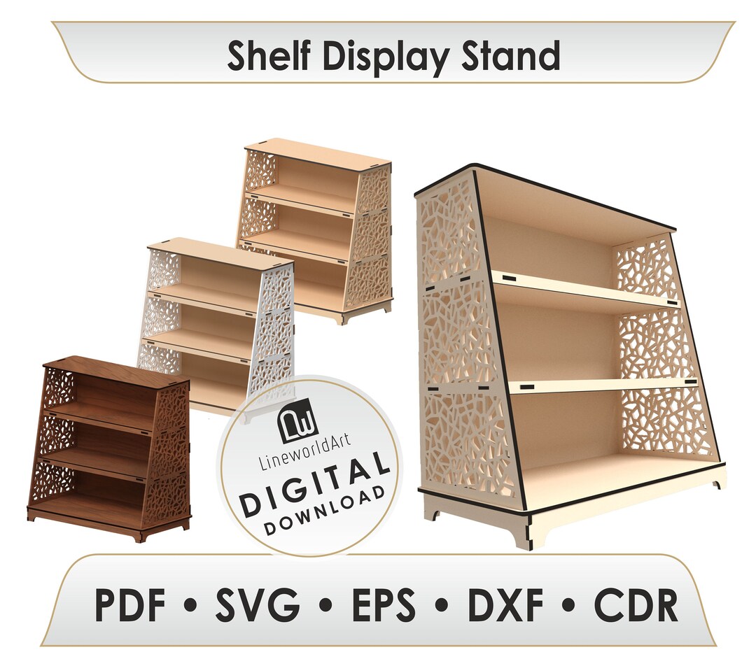 Laser Cut Display Stand Svg Files, Storage Shelf Laser Cut Digital File ...