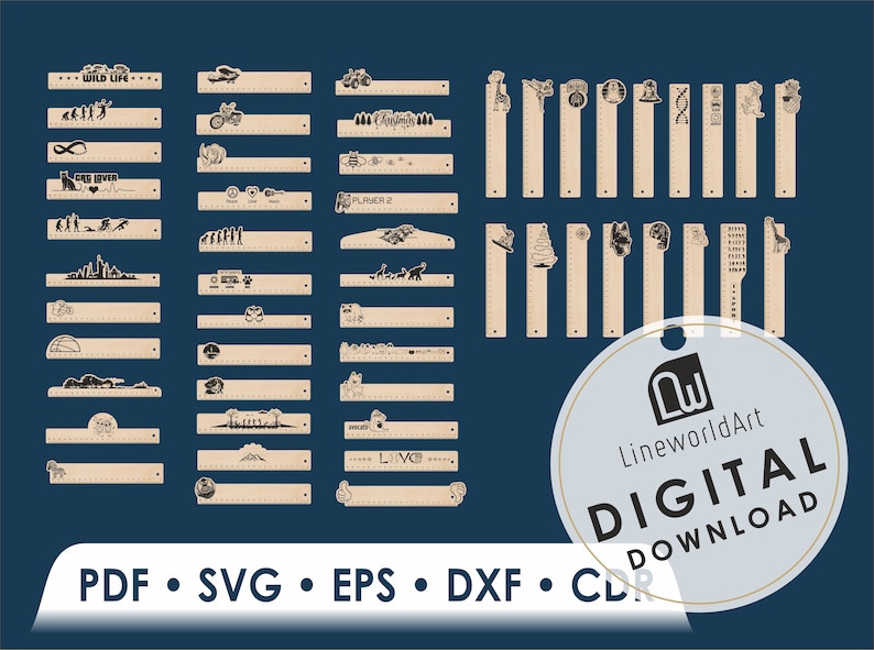 Wooden Ruler Laser Cut, Ruler Svg, Cnc Cut File, 50 Laser Files, Svg ...