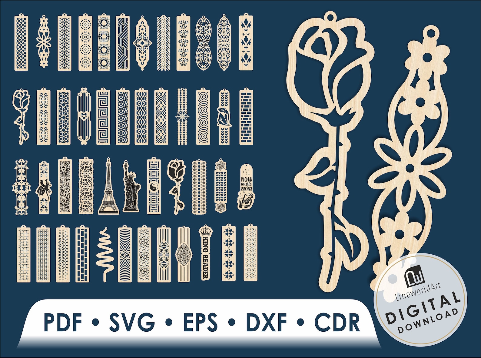 Svg 50 Bookmarks Set, Cricut Bookmarks, Bookmark Svg, Laser Cut ...