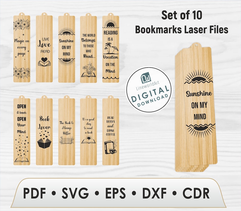 Reading Bookmark Svg Bundle, Bookmark Template, Bookmark Laser Cut ...