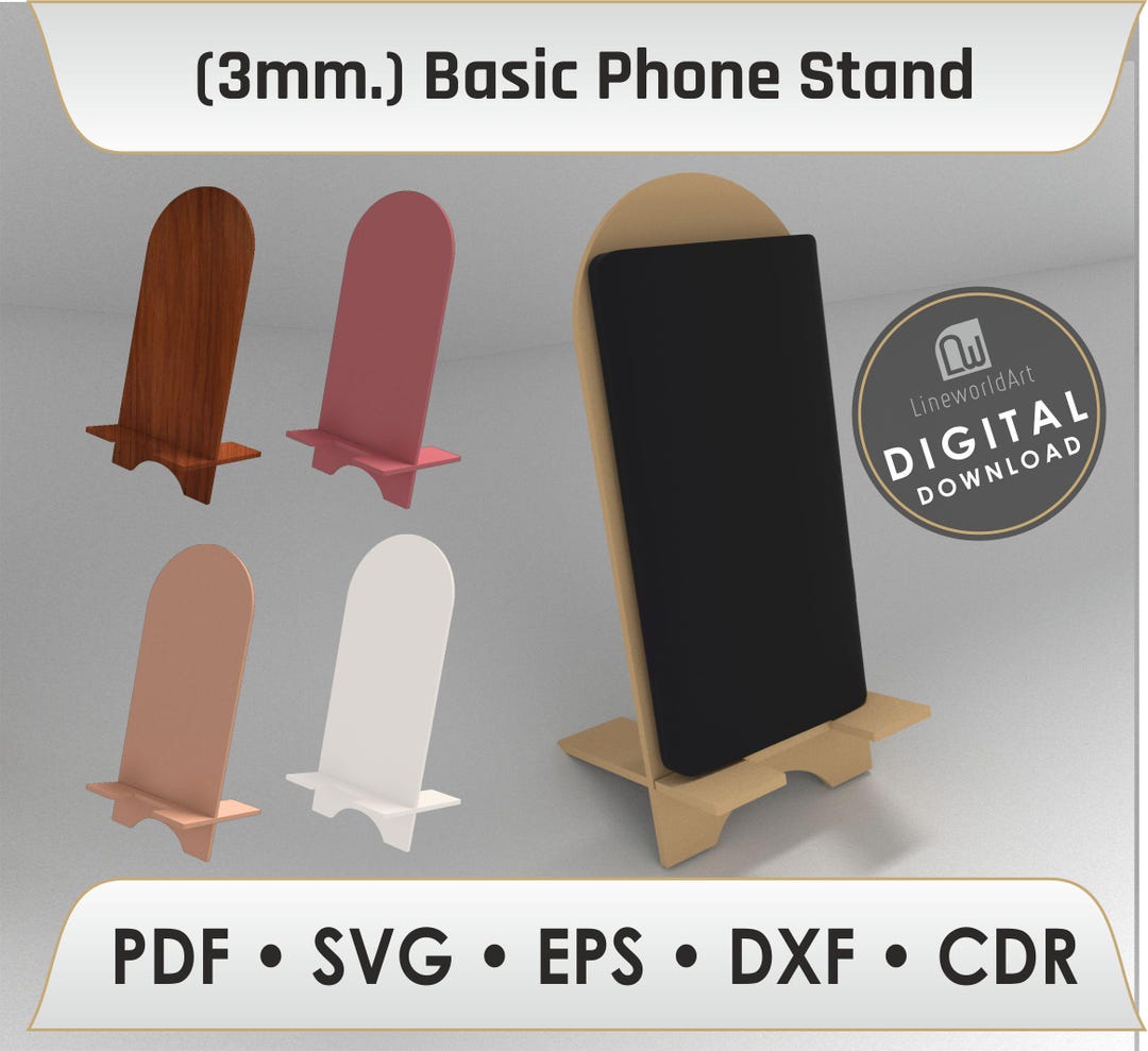Laser Cut Wood Phone Stands, Phone Holder Svg File, Laser Cut Files ...