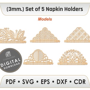 Geometric Napkin Holder Svg Bundle, Napkin Holder Svg Design, Laser Cut ...