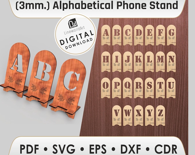Gothic Alphabet Phone Stand: Laser Cut Medieval Letters (SVG) - Etsy Canada