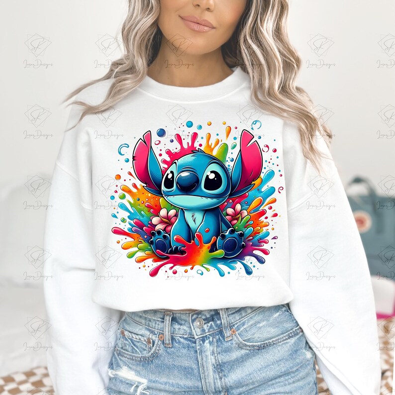 Stich Splash Colorful Digital Design for Sublimation - High Resolution ...