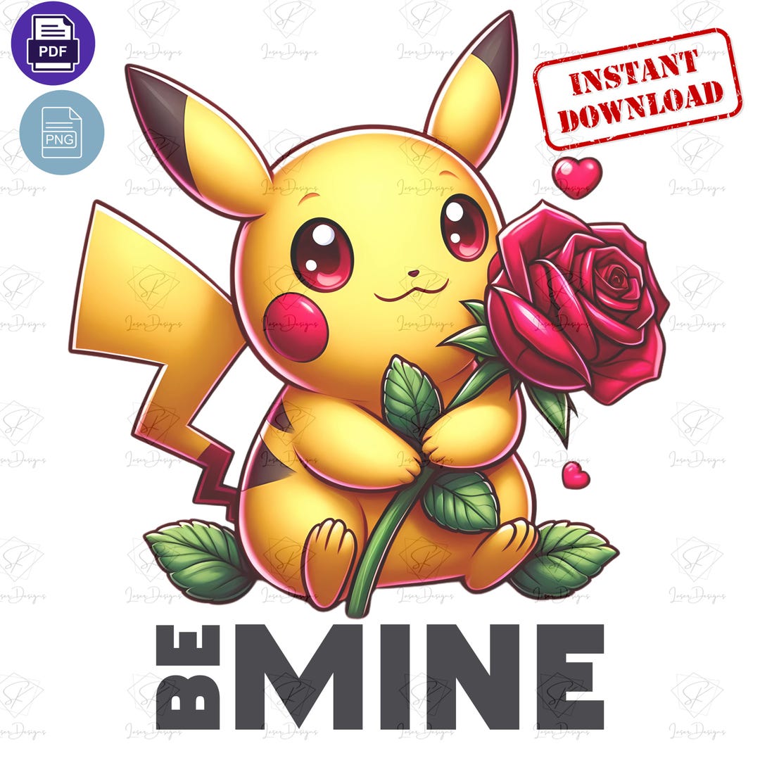 Pokemon Cartoon Valentine's Day Png, Valentine Heart Png, Valentine ...