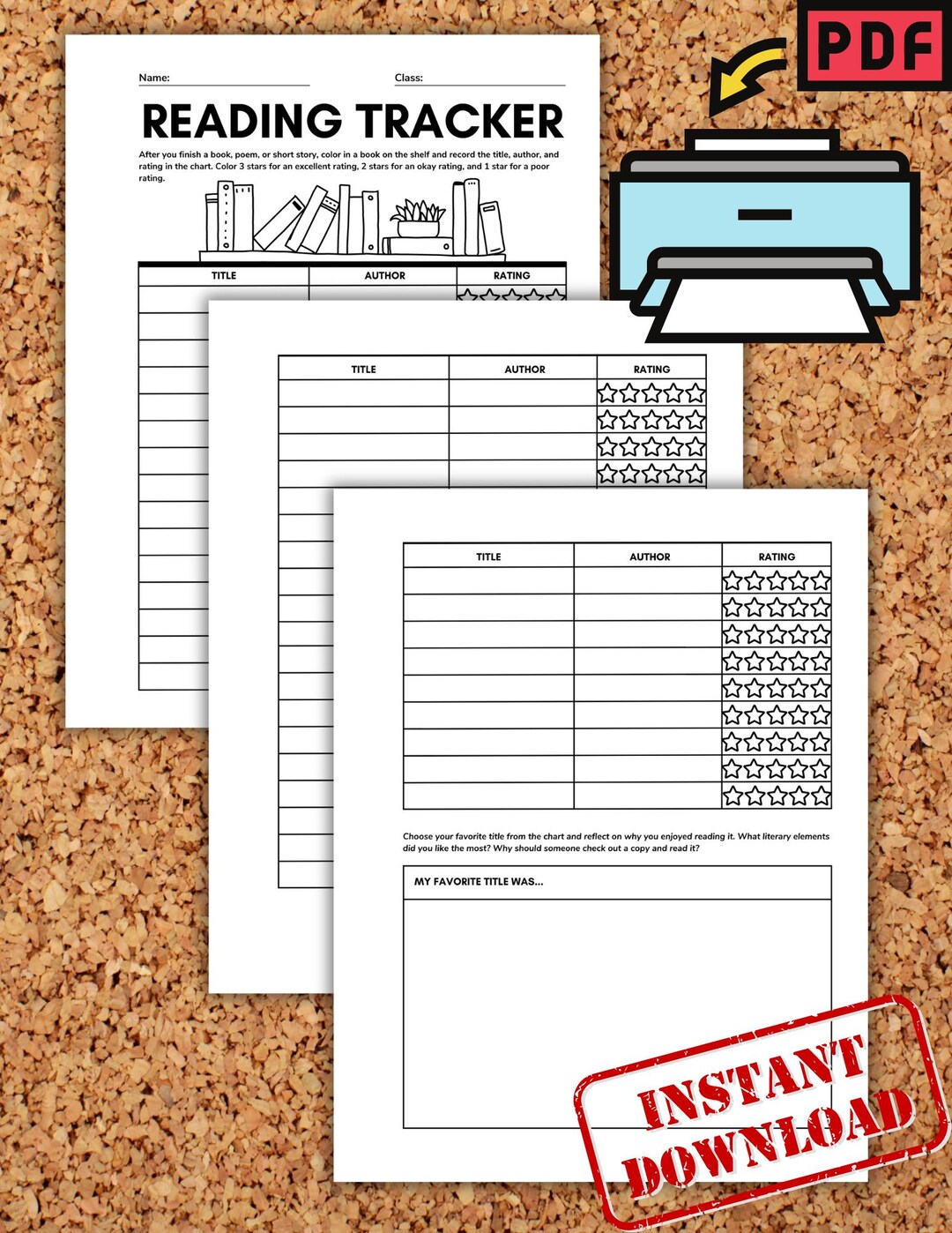 Reading Log Printable, Reading Tracker, Books to Read, Books I've Read ...