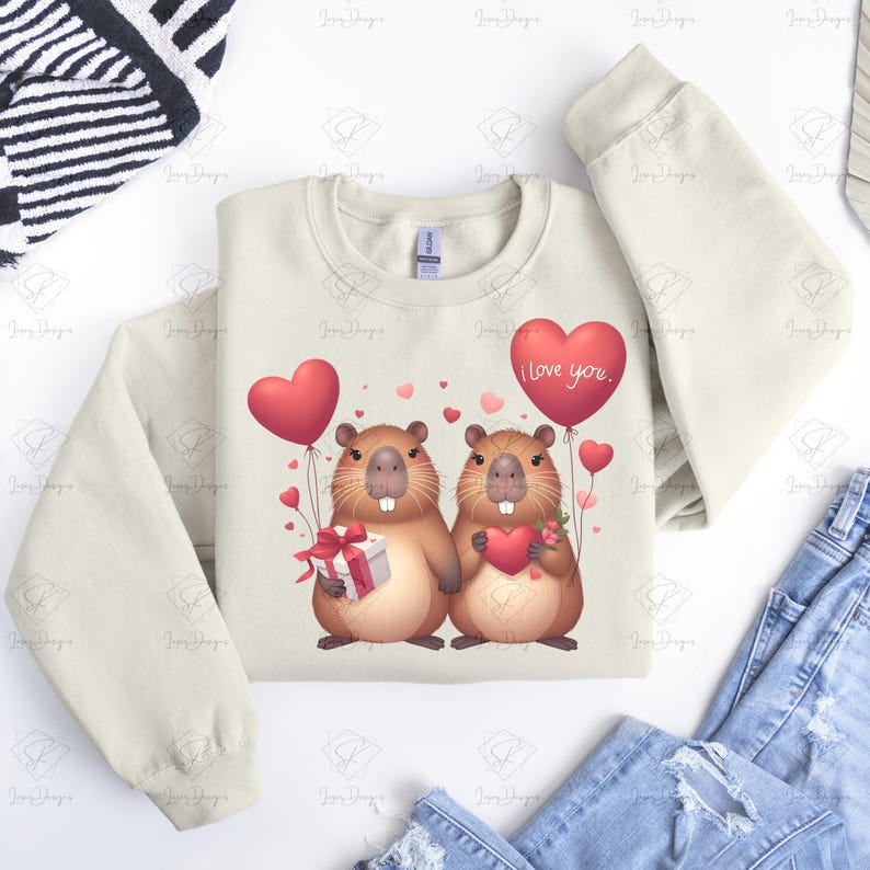 Capybara I Love You PNG File, Animal Graphics File, Cute Capybabra File ...