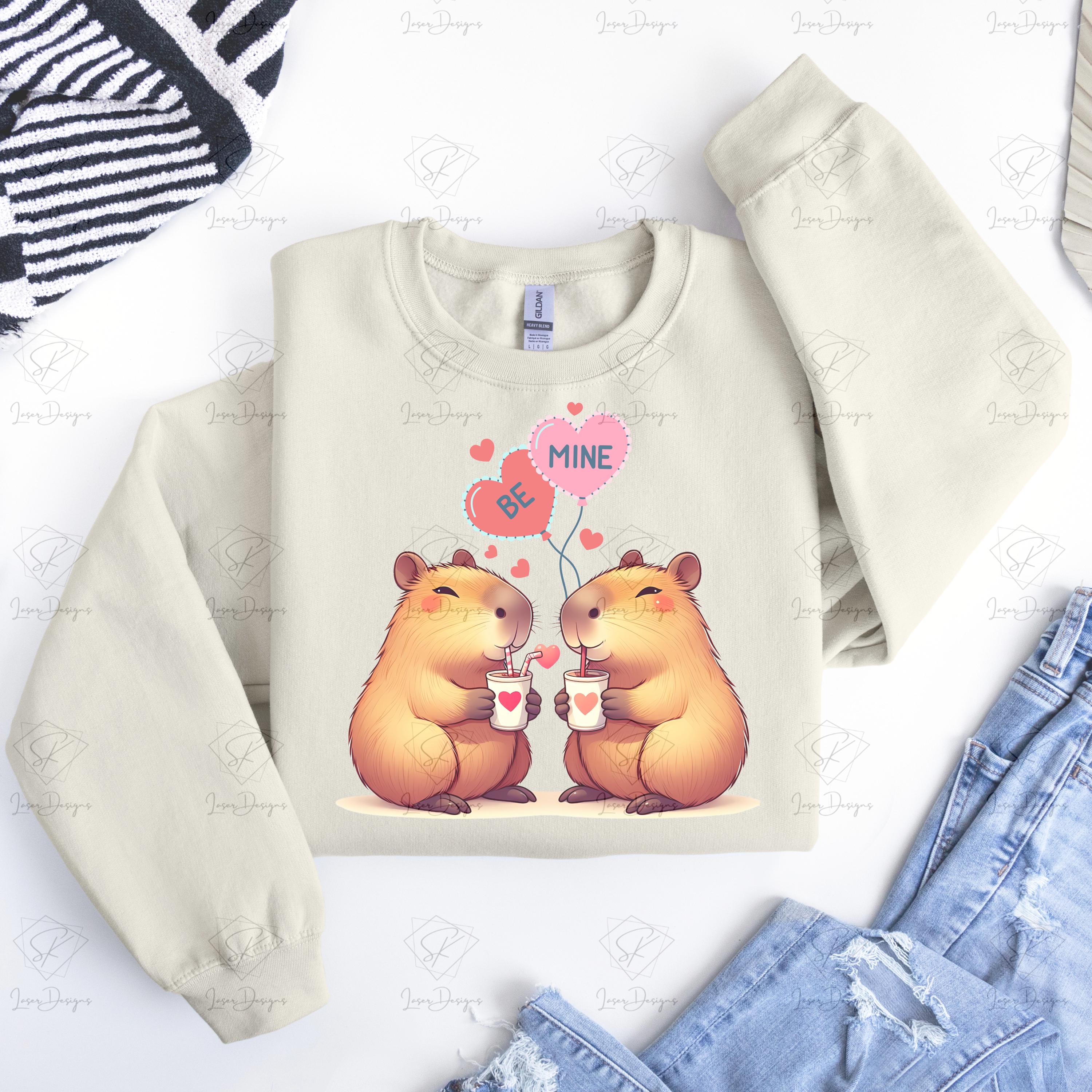 Capybara Couple Be My Valentine PNG File, Animal Graphics File, Cute ...