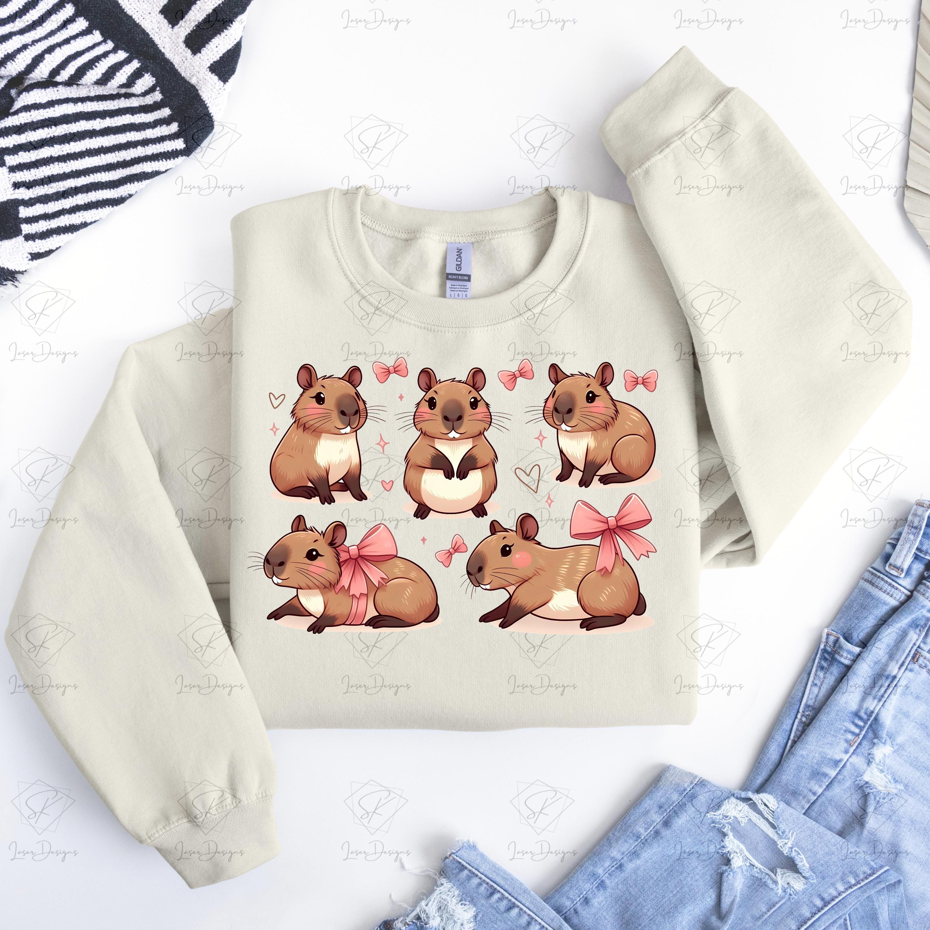 Coquette Capybara Bow PNG File, Animal Graphics File, Cute Capybabra ...