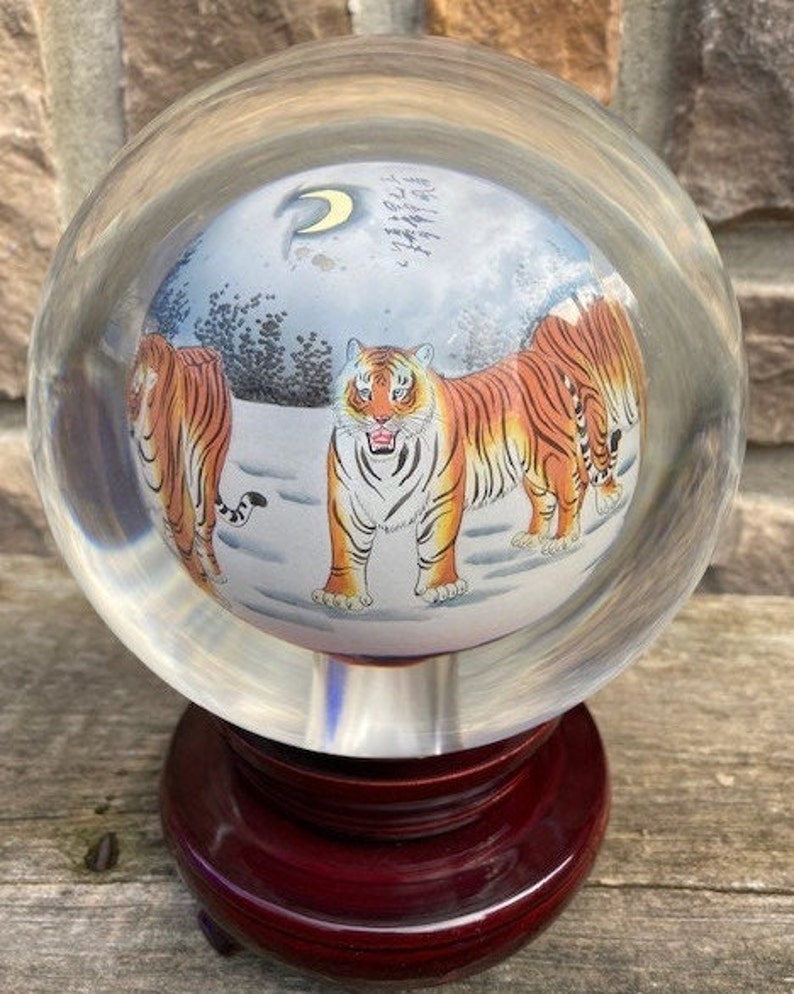 Reverse Painted Traditional Chinese Art Tigers - Etsy