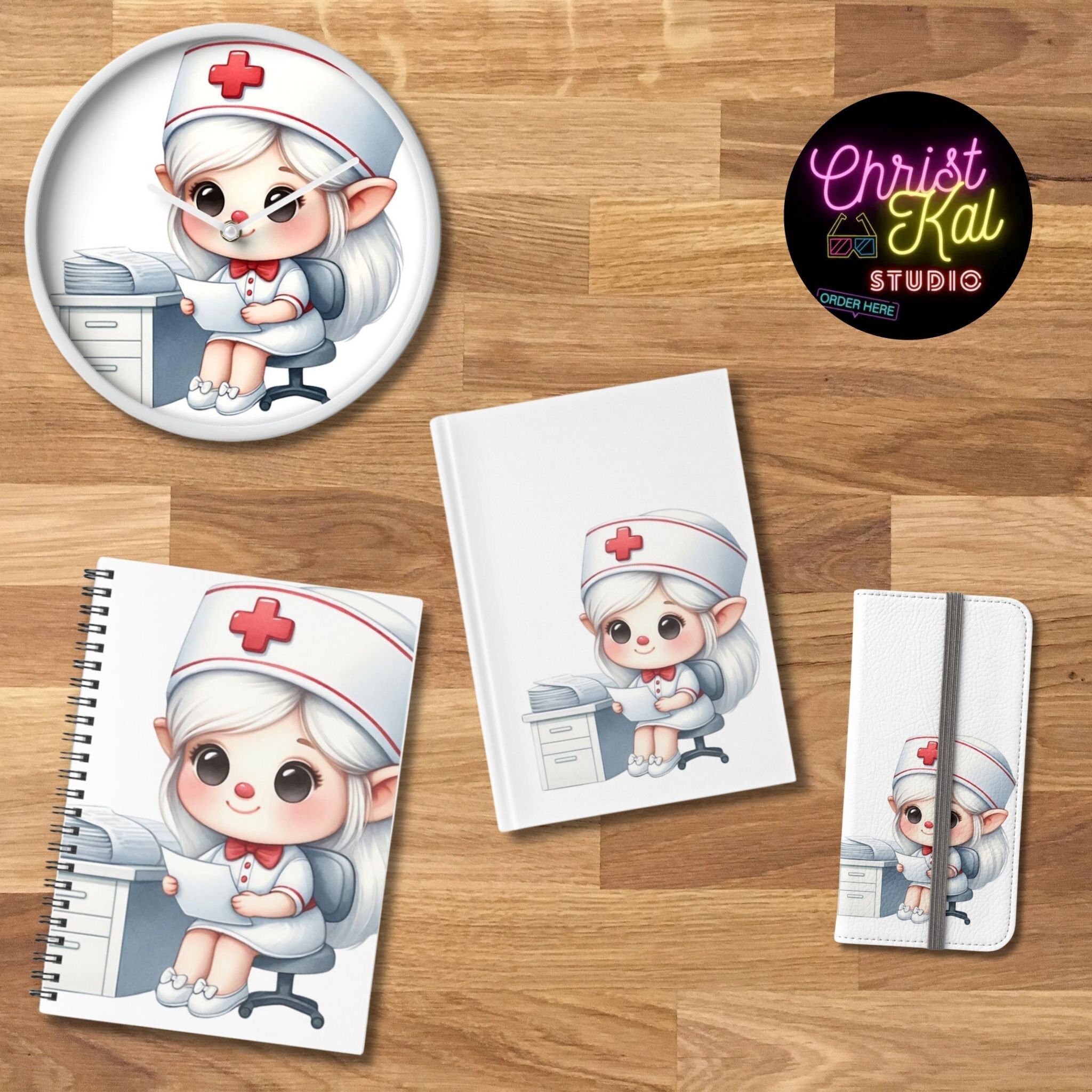 36 Nurse Gnome Png, Set A: Watercolor Nurse Clipart Png, Medical Gnome ...