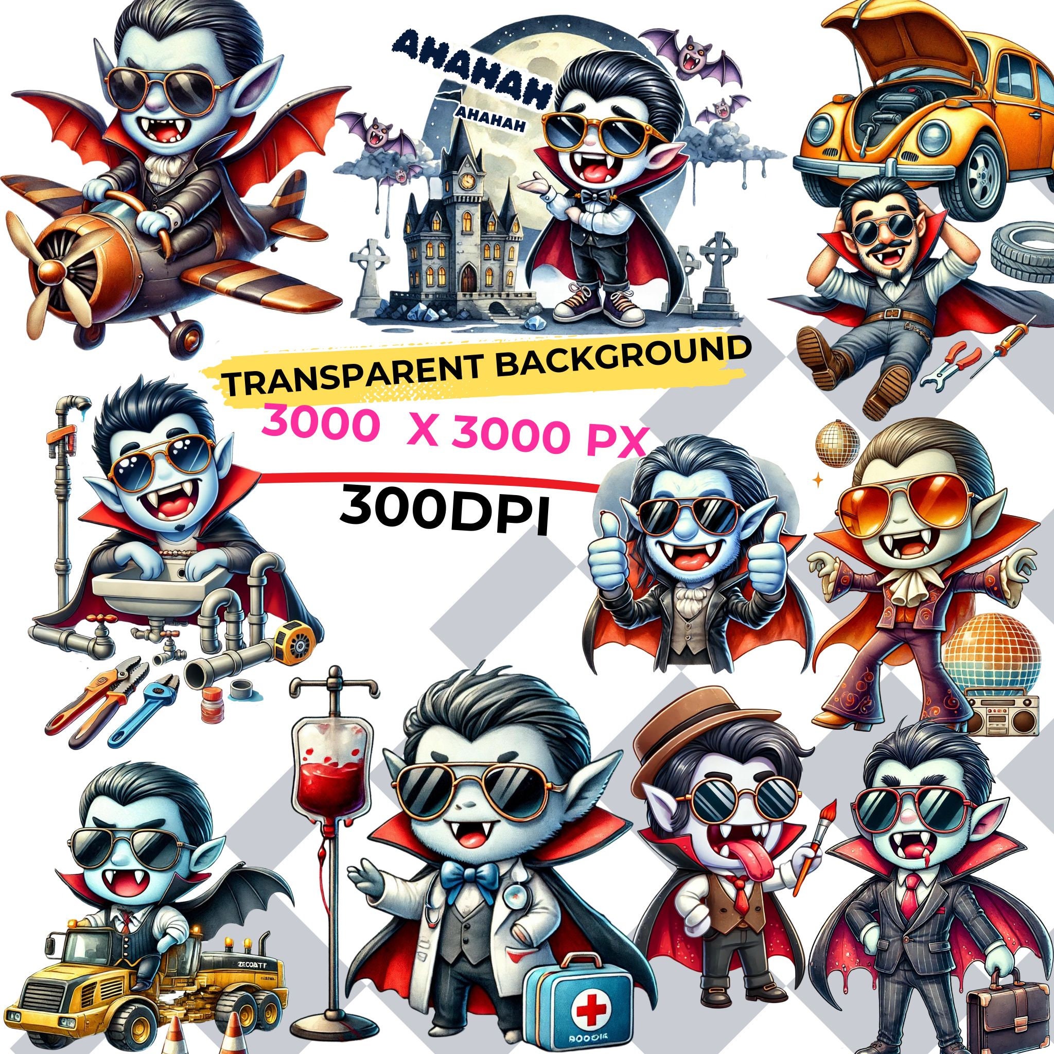 41PNG Dracula Clipart: Spooky Cartoon Halloween Clipart, Dracula PNG ...
