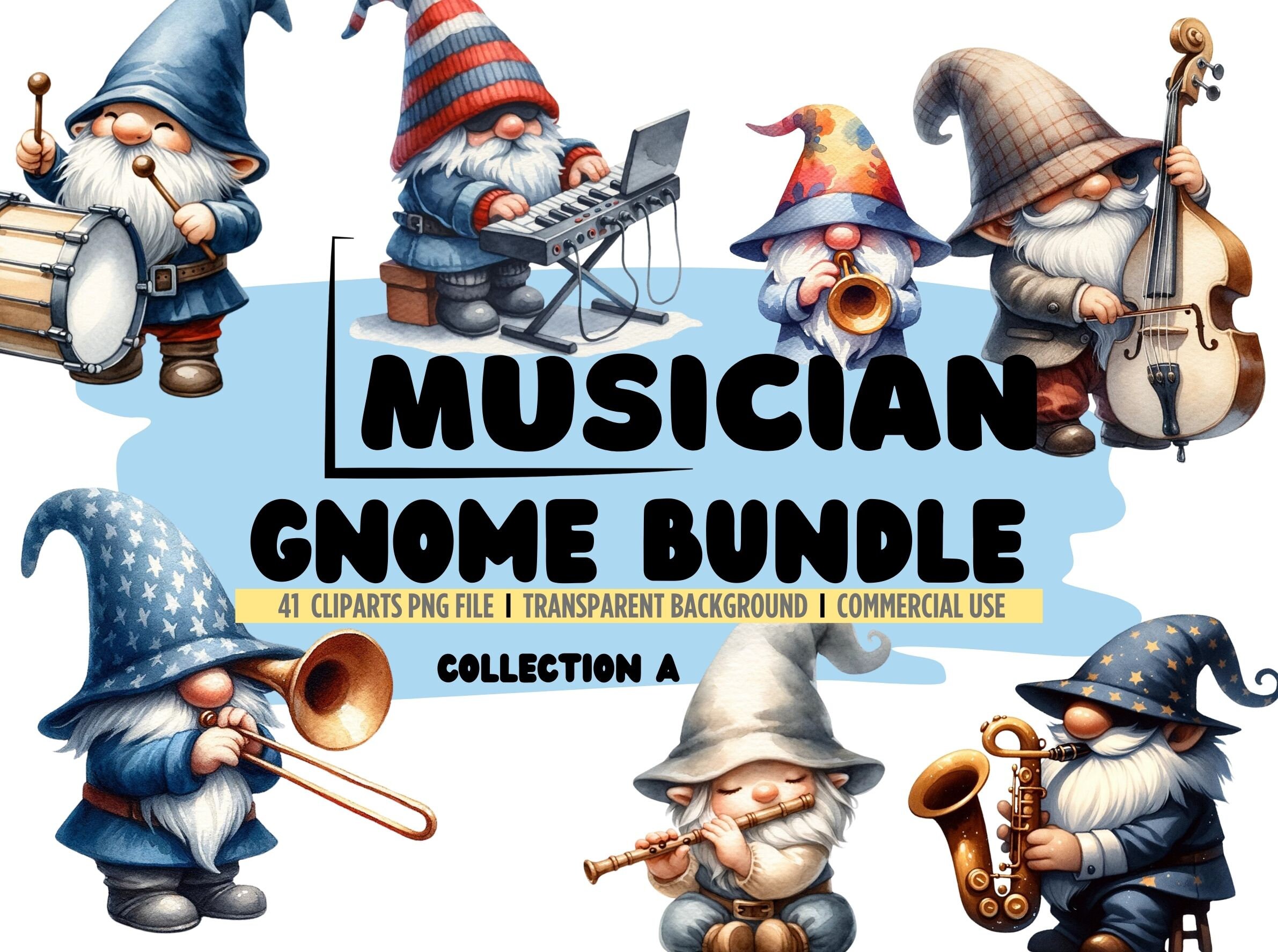 41 - Gnomes Musician, Gnome Musician Png, Gnome Musicians Clipart ...