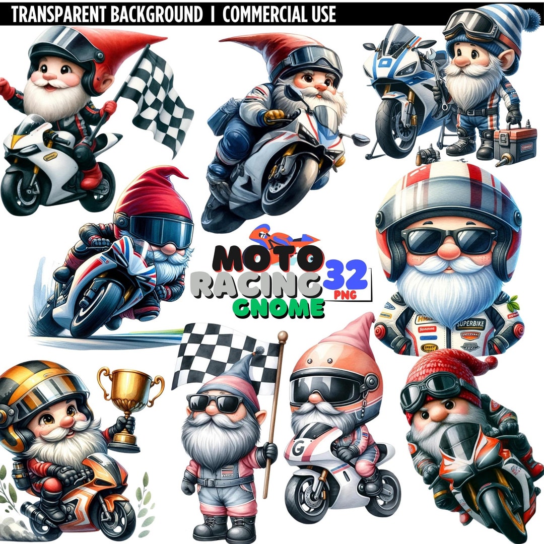 Sportbike Gnome PNG Clipart: Racing Motorcycle Graphics (digital ...