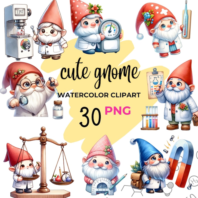 30 PNG: Science Gnome Clipart, Science Clipart, Laboratory Clipart ...