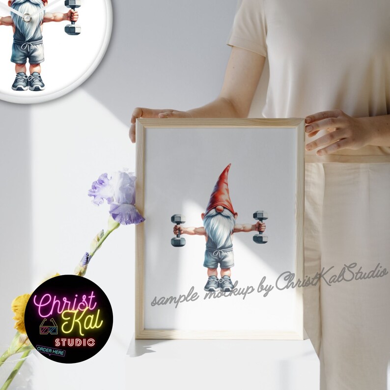 28 PNG Set B : Bodybuilder Gnome PNG, Workout Gnome, Fitness Gnomes ...