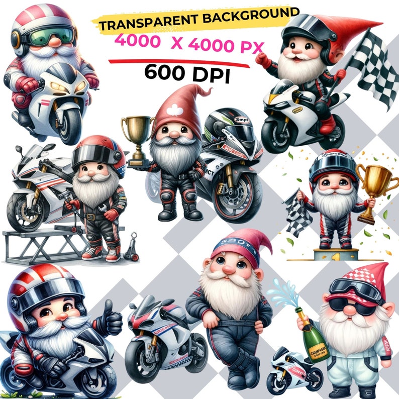 Sportbike Gnome PNG Clipart: Racing Motorcycle Graphics (digital ...