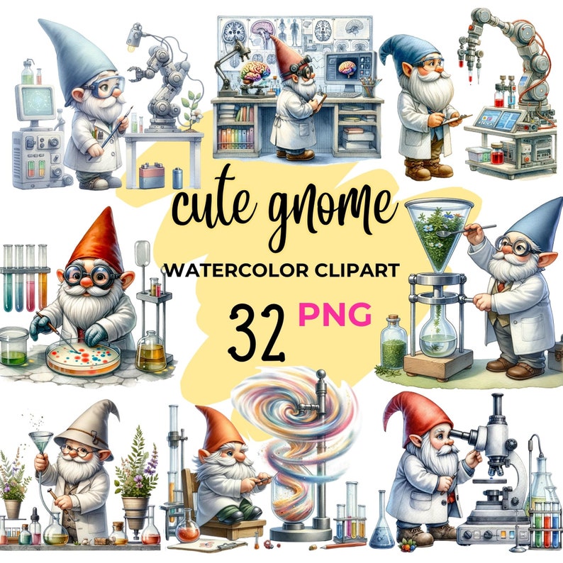 32 PNG: Science Gnome Clipart, Science Clipart, Laboratory Clipart ...