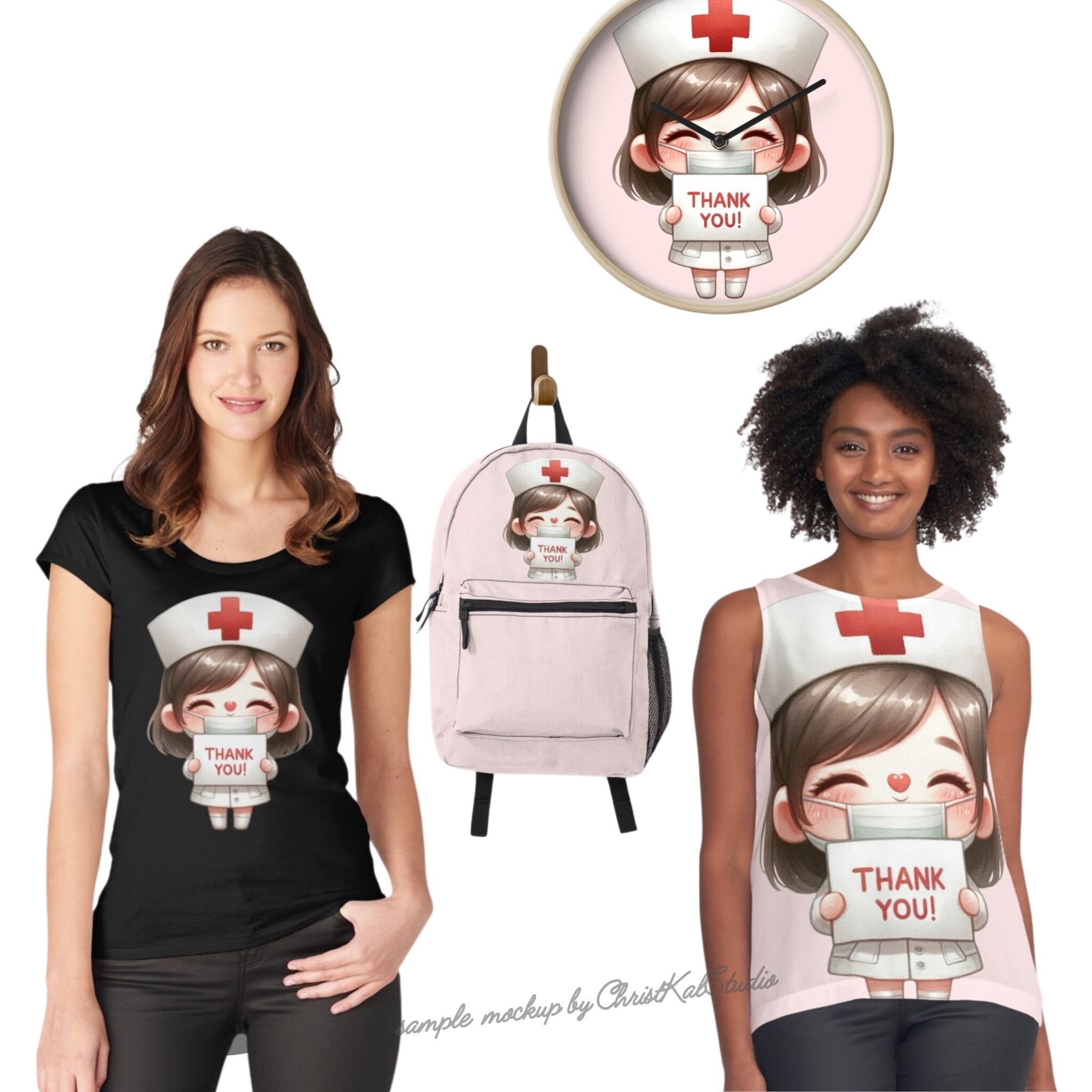 36 Nurse Gnome Png, Set B: Watercolor Nurse Clipart Png, Medical Gnome ...