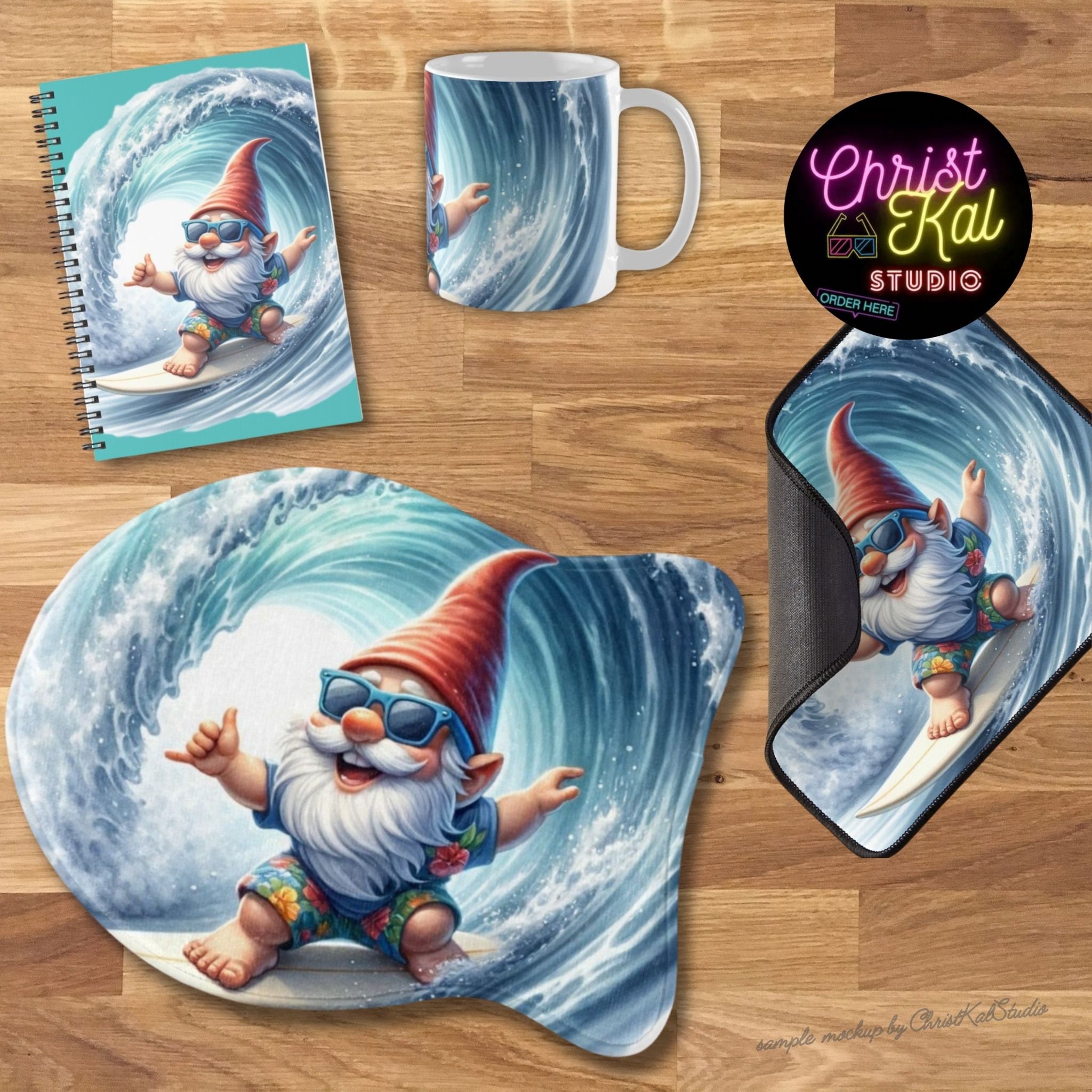 Surf Gnome Clipart 38 PNG Set A: Summer Clipart, Beach Gnome Clipart ...