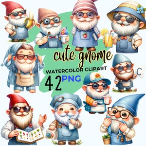 42PNG Watercolor Nursery Gnome Clipart, SET A, Nursery Teacher PNG ...