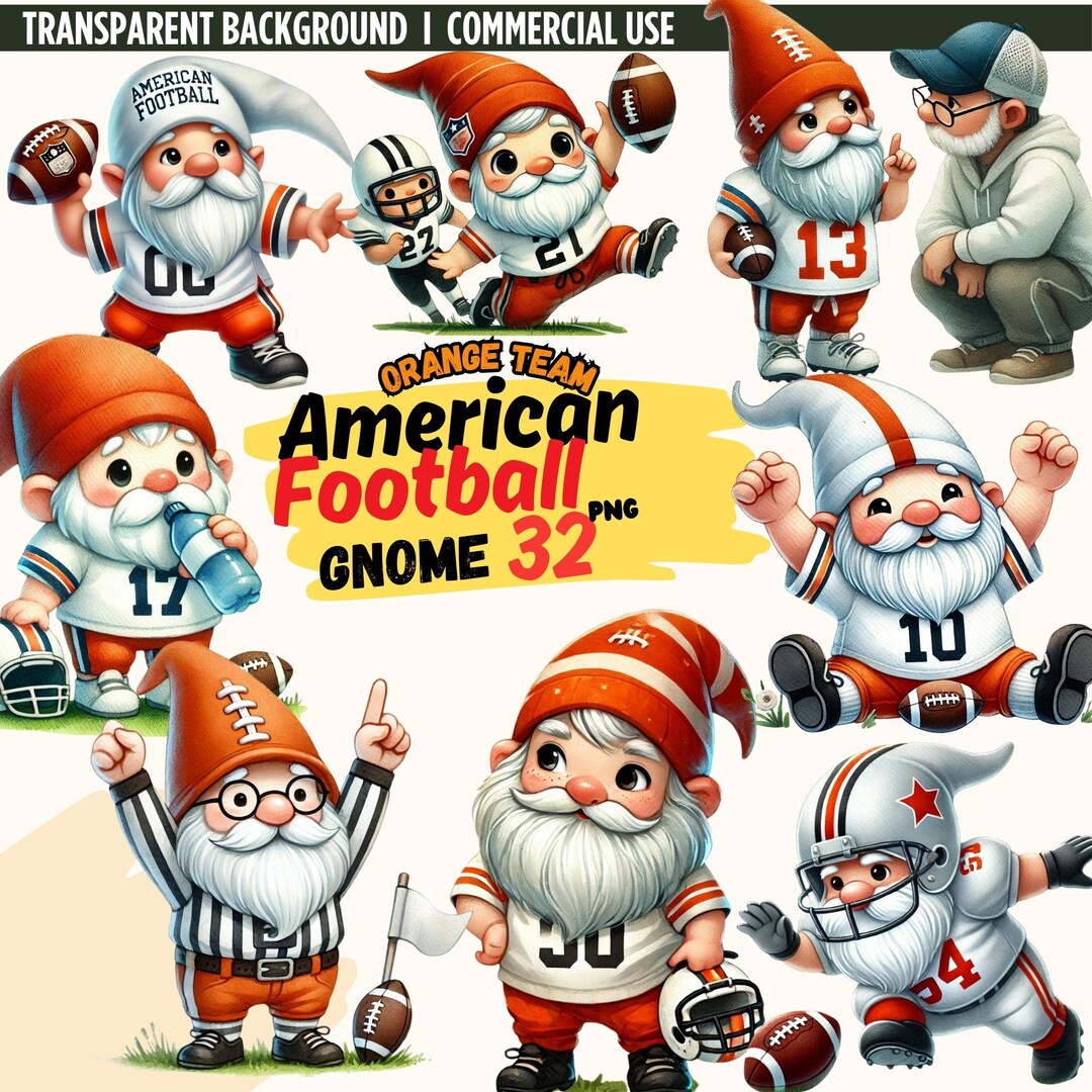 32PNG : Watercolor Gnome American Football, Sport Gnome Clipart ...