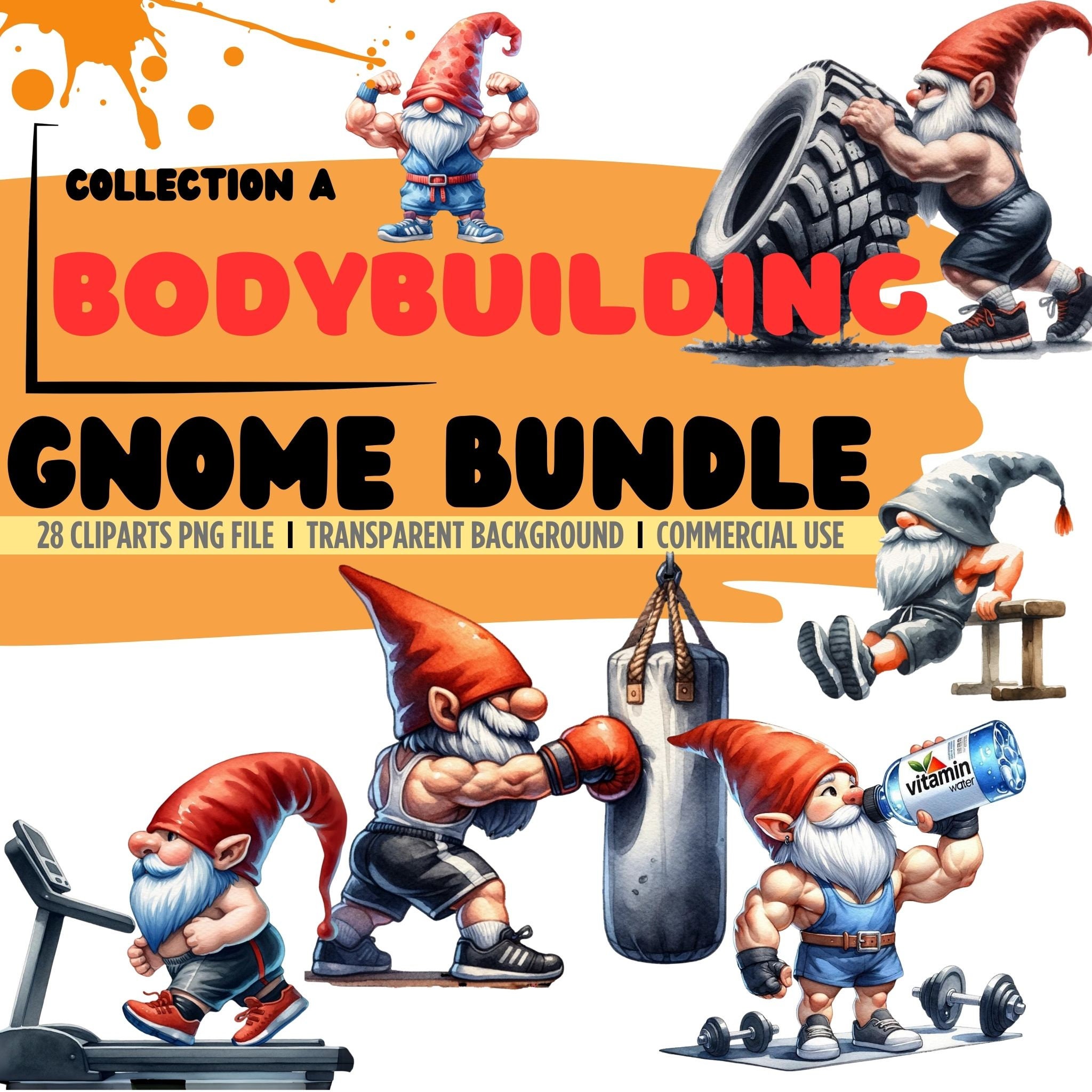 28 PNG Set A : Bodybuilder Gnome PNG, Workout Gnome, Fitness Gnomes ...
