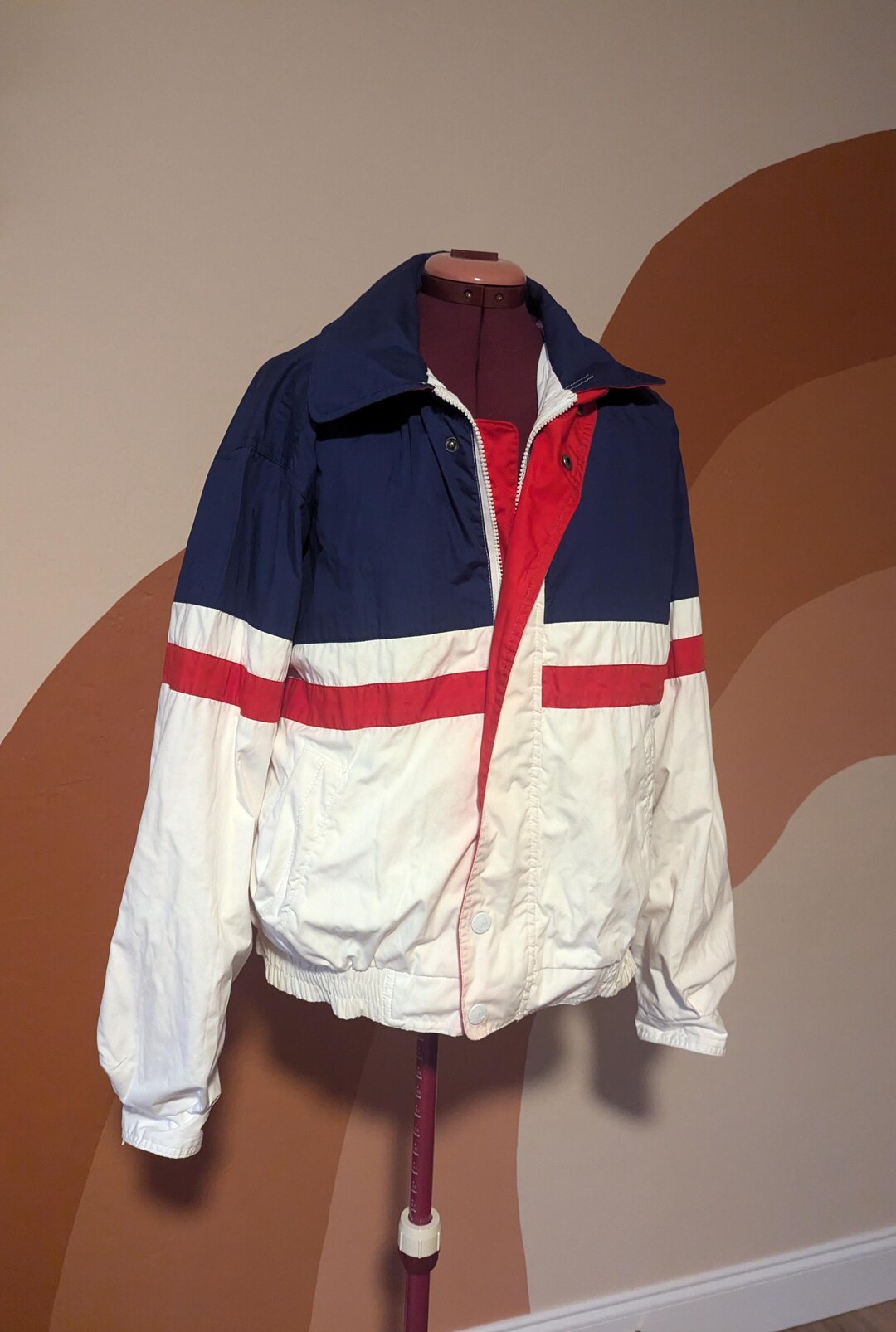 Vintage Red White and Blue Windbreaker - Etsy