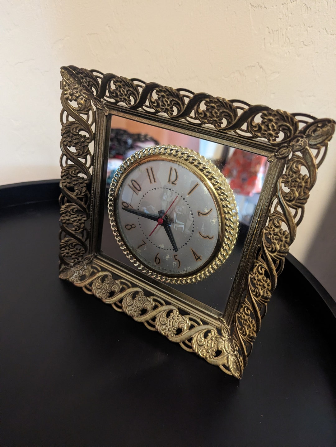 Vintage Gilbert Gold Ornate Clock - Etsy